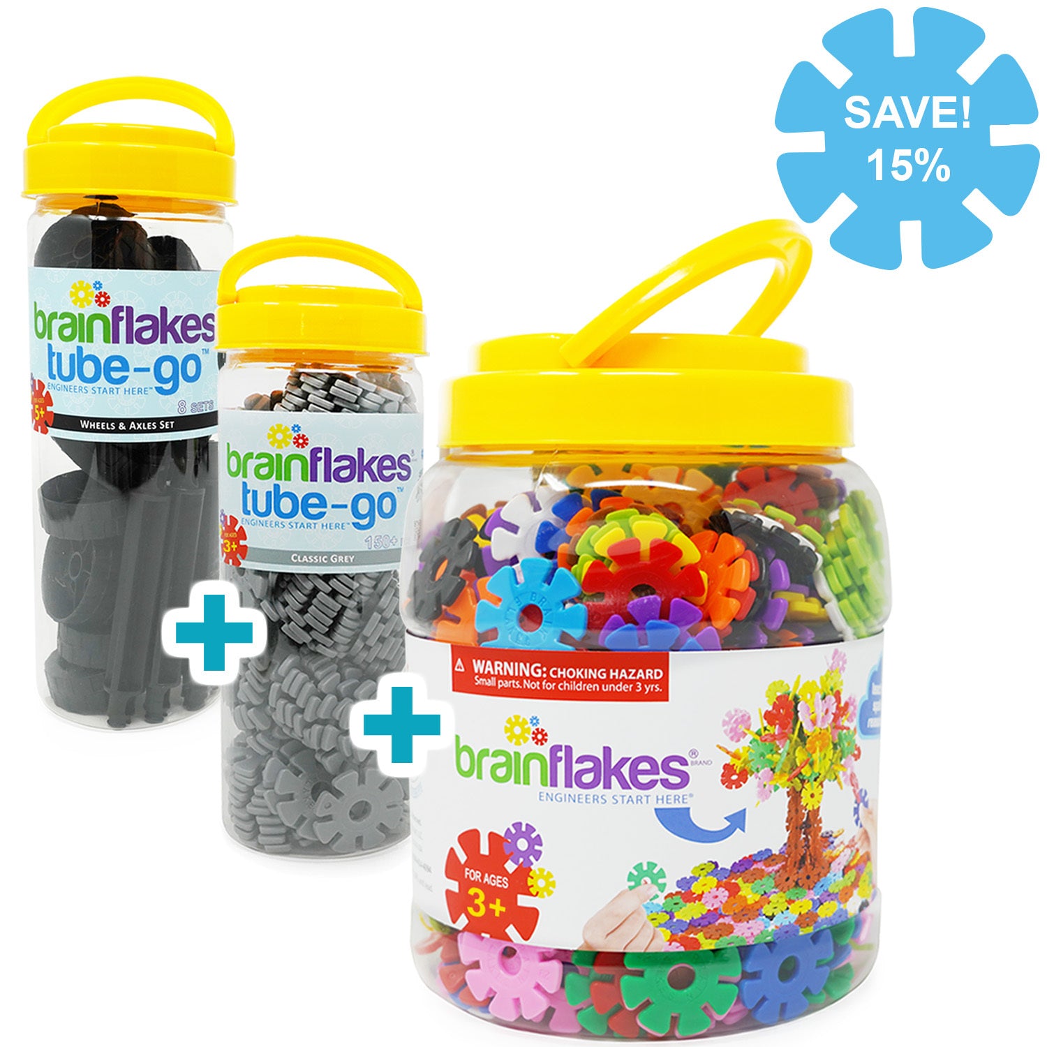 Bundle | 500 pc Building Set & 150 pc Grey Disc Set & 16 Wheel and 8 A ...