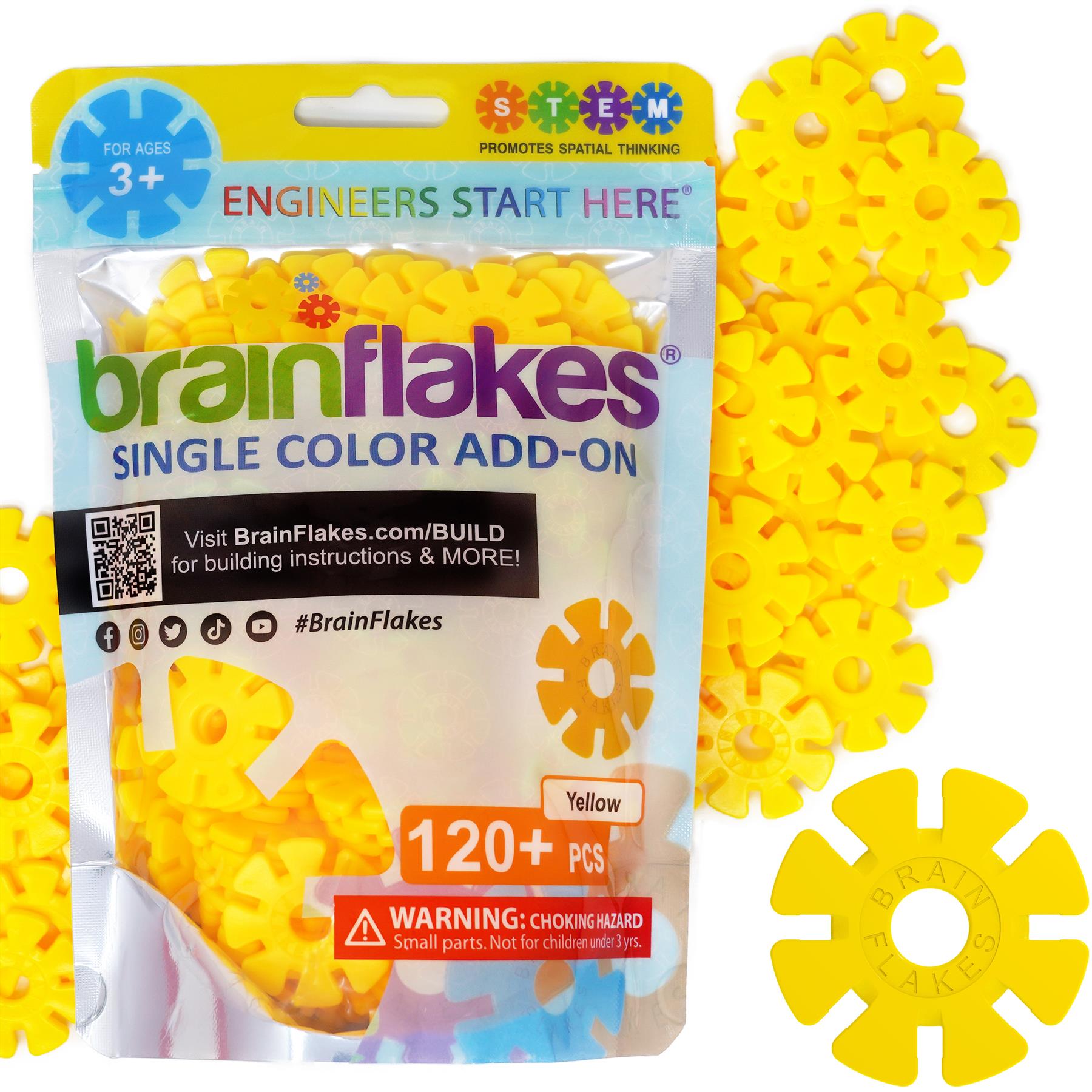 Single Color Add-on - 120 Pieces - Resealable Pouch - Yellow – Brain Flakes