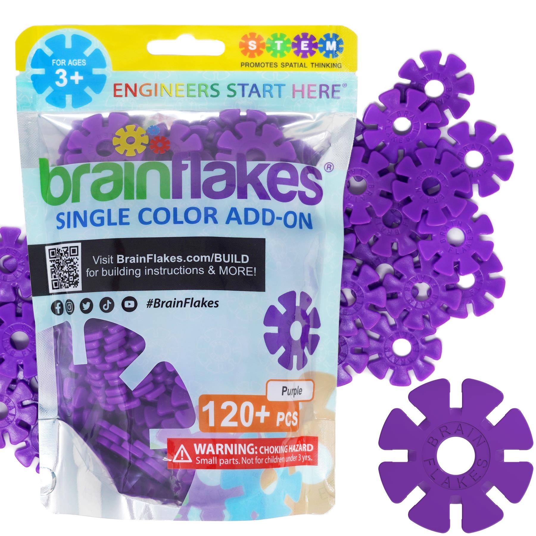 Brain Flakes Single Color Add-on - 120 Pieces - Resealable Pouch - Pur