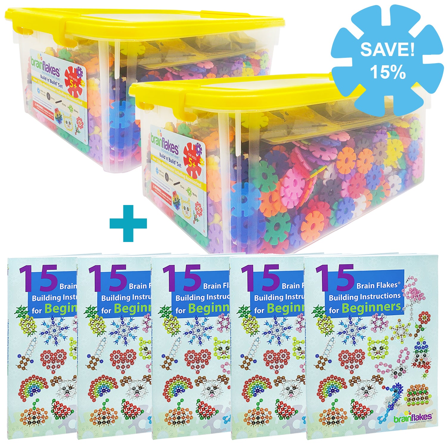 Teacher’s School Bundle | 2x 2500 pc Build ‘n’ Build Bin & 5x Building ...