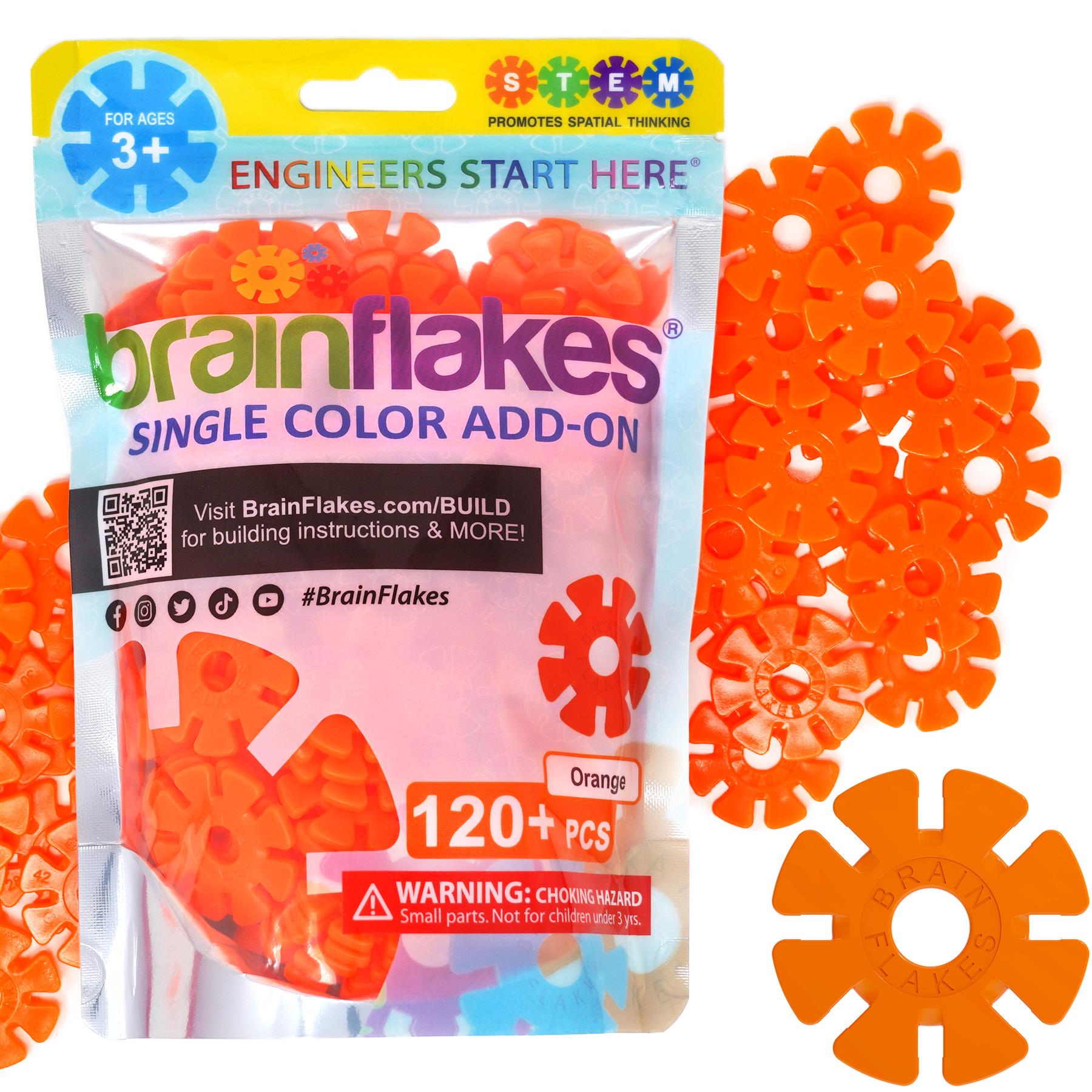 Single Color Add-on - 120 Pieces - Resealable Pouch - Orange – Brain Flakes