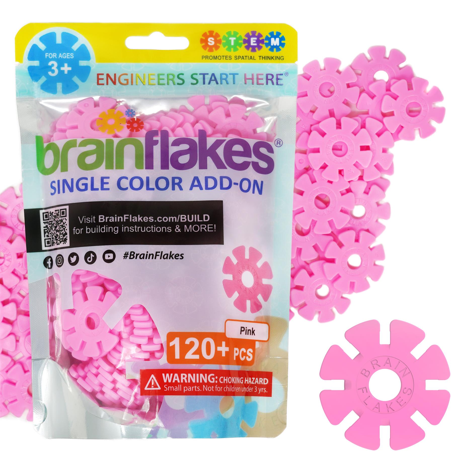 Brain Flakes Single Color Add-on - 120 Pieces - Resealable Pouch - Pin