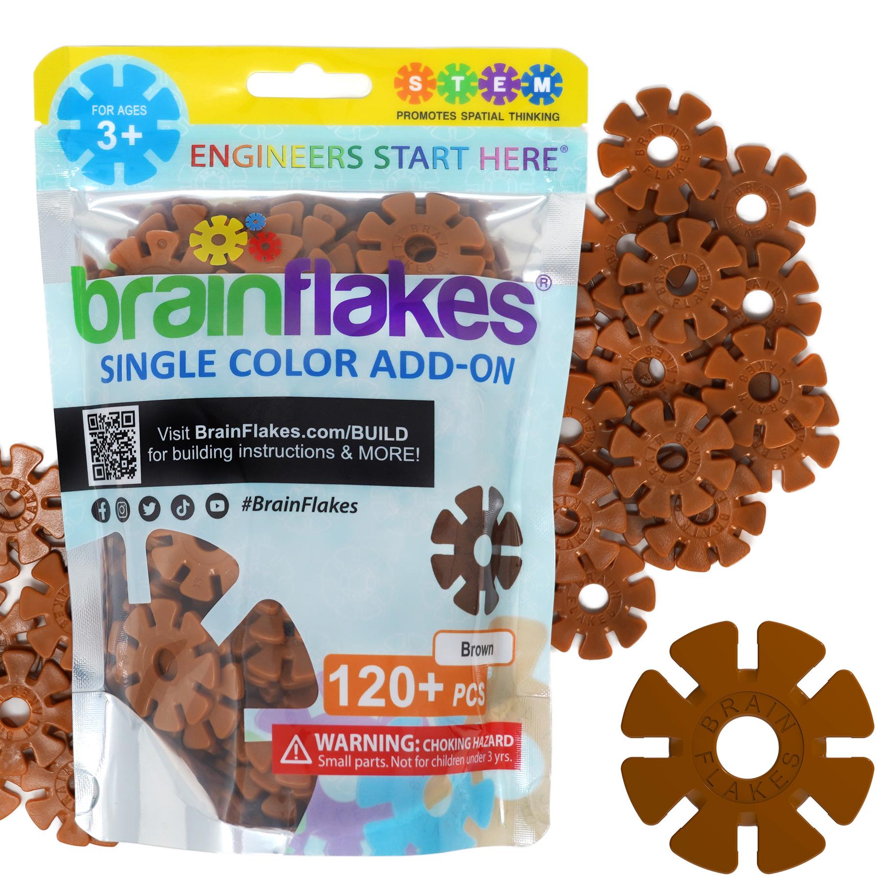 Single Color Add-on - 120 Pieces - Resealable Pouch - Brown – Brain Flakes