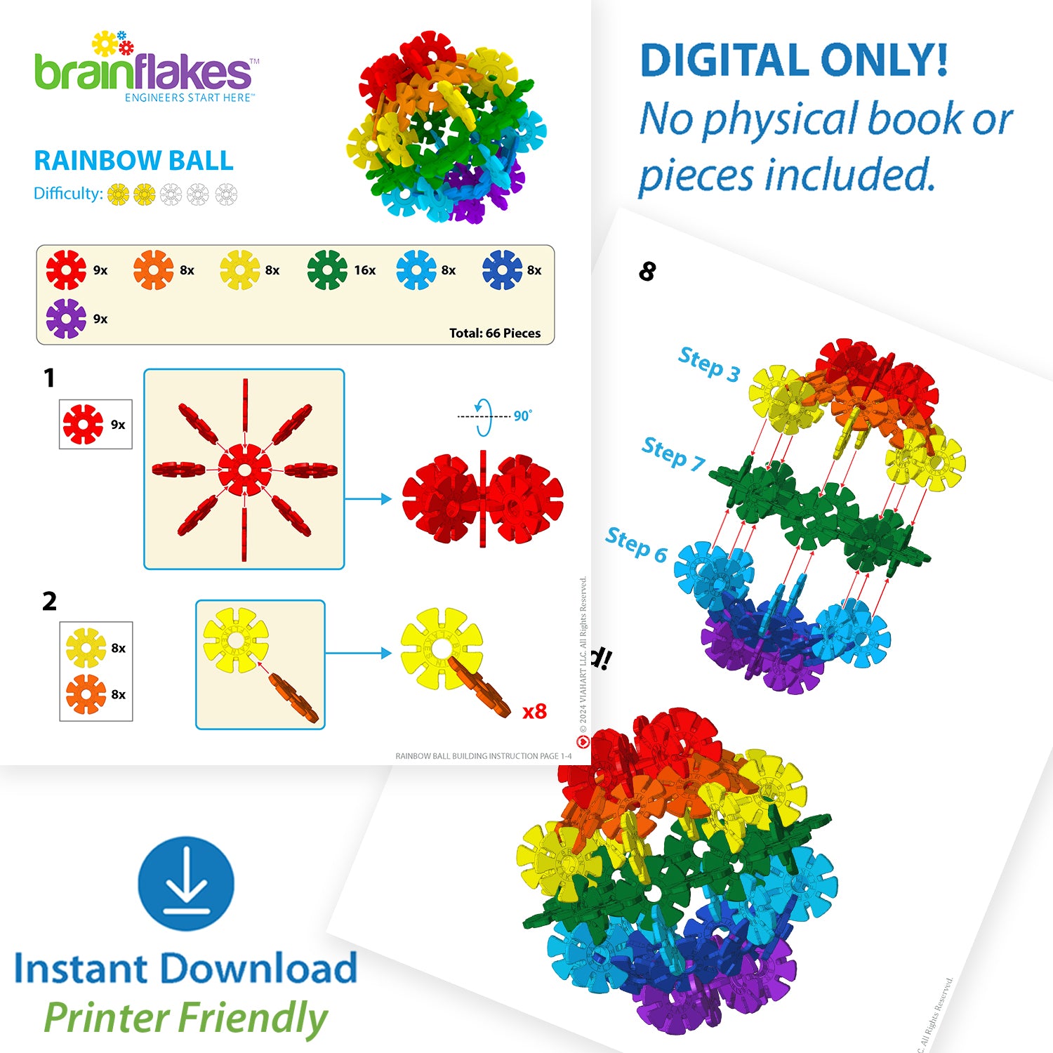 Rainbow Ball | 66pcs | Intermediate – Brain Flakes