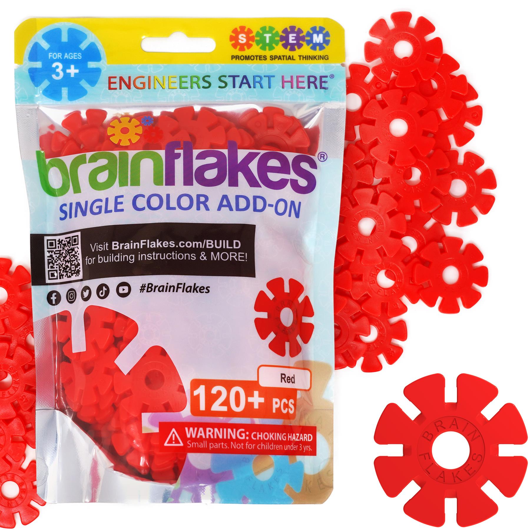 Brain Flakes Single Color Add-on - 120 Pieces - Red