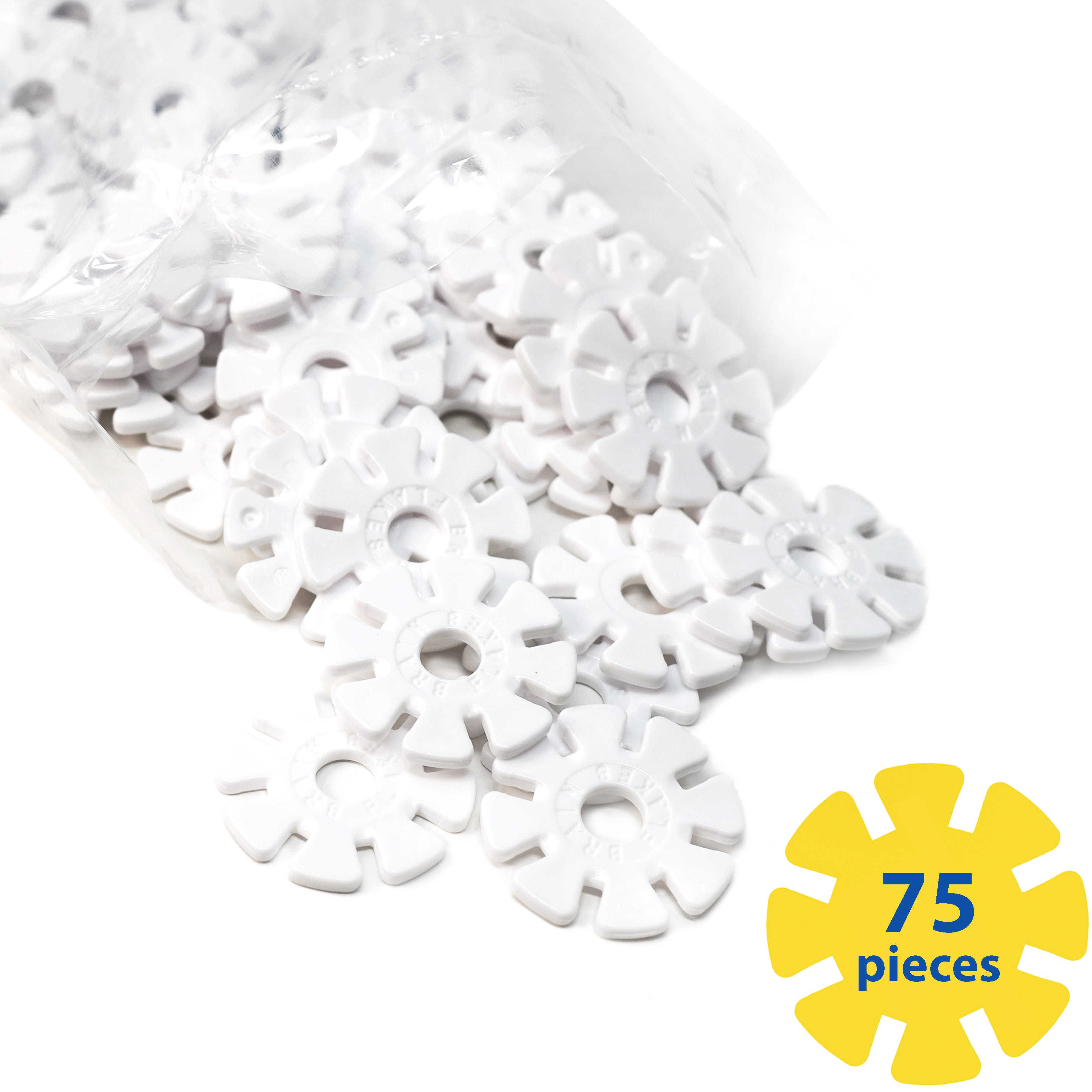 Brain Flakes® Add-ons Single Color 75 pcs Bag - White